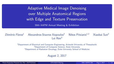 Ppt Adaptive Medical Image Denoising Over Multiple Anatomical