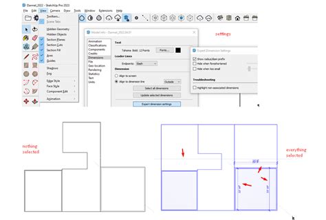 Guide Lines And Dimensions Are Invisible Pro Sketchup Community