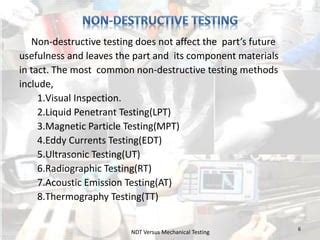 Non Destructive Testing Versus Destructive Testing PDF