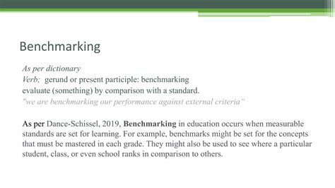 Benchmarking As An Assessment Pptx