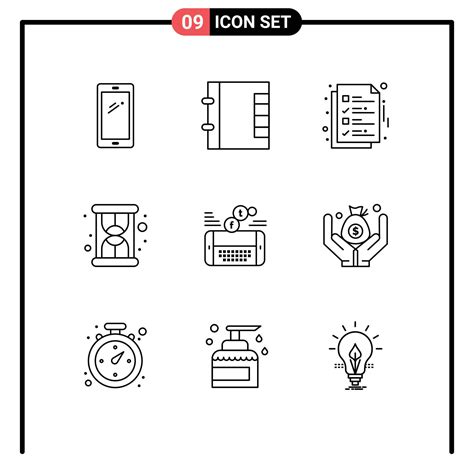 9 Universal Outlines Set For Web And Mobile Applications Game Productivity Delivery Loading Page