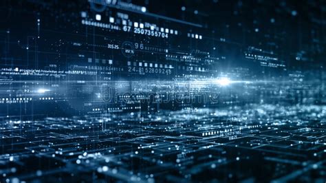 Technology Digital Cyberspace With Particles And Digital Data Network