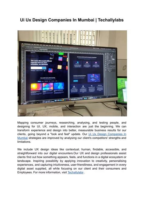 Ppt Ui Ux Design Companies In Mumbai Techallylabs Powerpoint