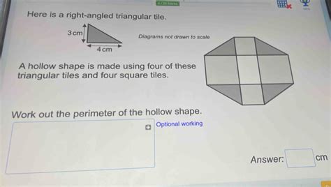 Solved 4 20 Marks 58 Here Is A Right Angled Triangular Tile