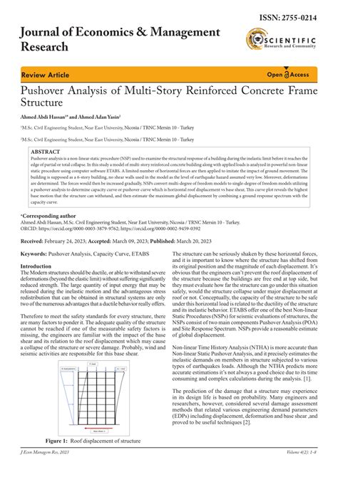 Pdf Pushover Analysis Of Multi Story Reinforced Concrete Frame Structure
