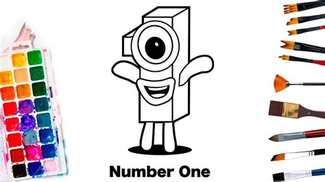 Number One Coloring And Drawing Numberblocks Coloring Page Youtube