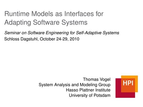 Ppt Runtime Models As Interfaces For Adapting Software Systems