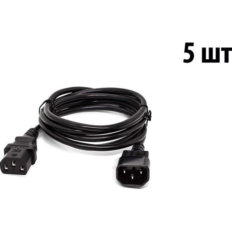 Комплект кабелей Filum Fl Pc10 C13 C14 1 8m 5шт С13 C14 3x0 75мм² 220В 10a 2200 Вт черный