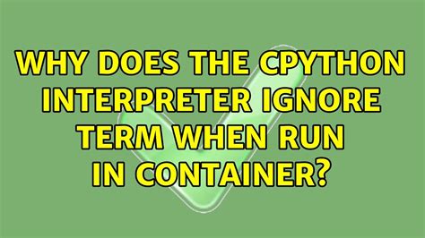 Why Does The Cpython Interpreter Ignore Term When Run In Container