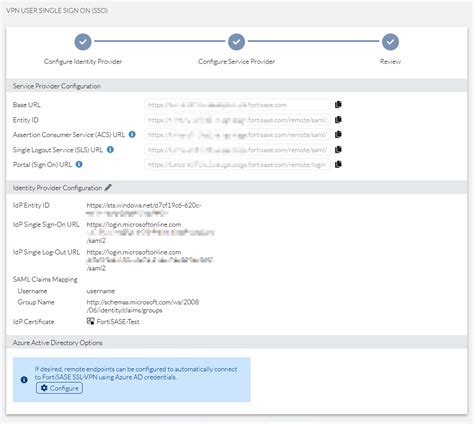 Configuring Azure AD Options For Agent Based VPN Autoconnect FortiSASE