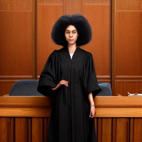 Fw Picture A Captivating Scene Featuring A Beautiful Mixed Race Afro Norwegian Female Judge