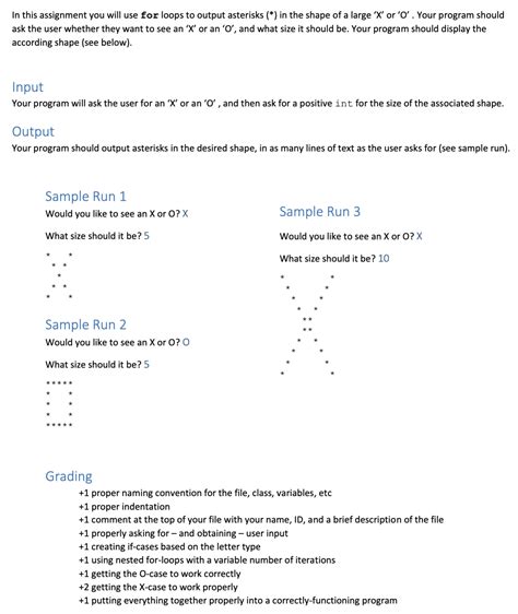 Solved In This Assignment You Will Use For Loops To Output Chegg