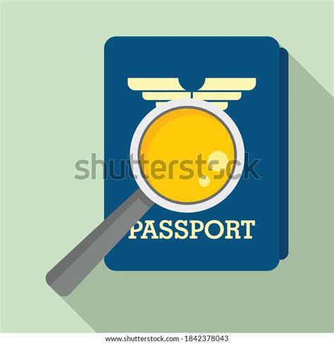 Magnifier Passport Control Icon Flat Illustration Stock Vector Royalty Free 1842378043