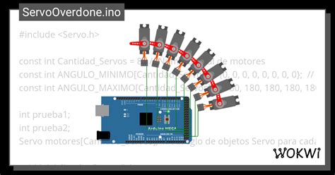 8 Servos Integracion De Sistemas Wokwi ESP32 STM32 Arduino Simulator