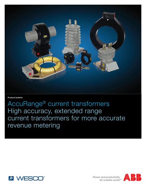 Pdf Accurange® Current Transformers High Accuracy Extended