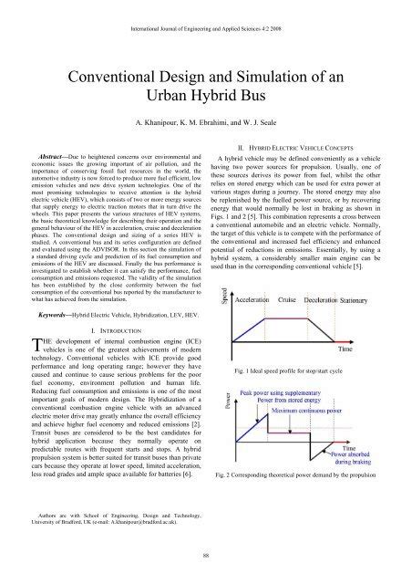 Conventional Design And Simulation Of An Urban Hybrid Bus