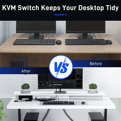 Kceve Usb 3 0 Kvm Switch Hdmi 3440x1440 144hz 3840x2160 60hz 2 In 1 Monitor To Share 4 Usb 3 0