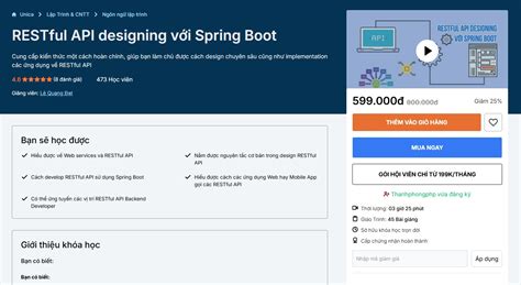Khóa Học Spring Boot Từ Cơ Bản Đến Nâng Cao Tốt Nhất Hiện Nay