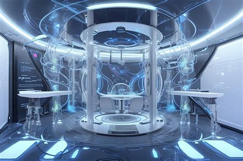 Premium Ai Image Quantum Entanglement Futuristic Science Lab