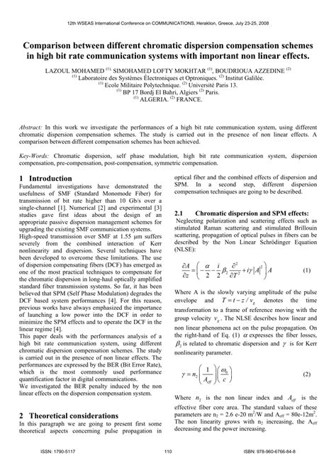 Pdf Comparison Between Different Chromatic Dispersion Compensation
