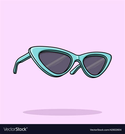 Tosca 70s Retro Sunglass Cartoon Royalty Free Vector Image