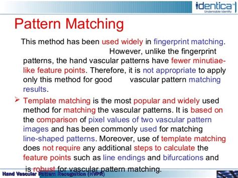 Pattern Recognition Hand Vascular Pattern Recognition