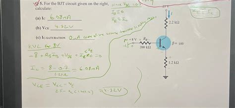 Solved For The BJT Circuit Given On The Right Calculate A Chegg Com