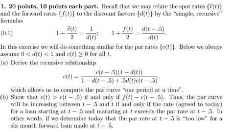 Solved 1 20 Points 10 Points Each Part Recall That We May