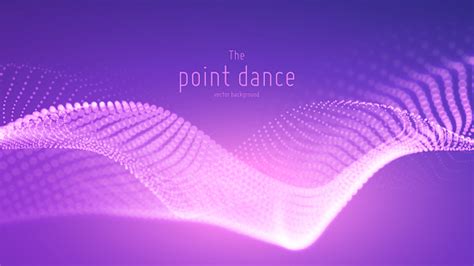 vector abstract violet particle wave points array shallow depth of