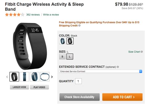 Fitbit Charge Wireless Activity Sleep Band W OLED Display 80 Shipped Reg 130