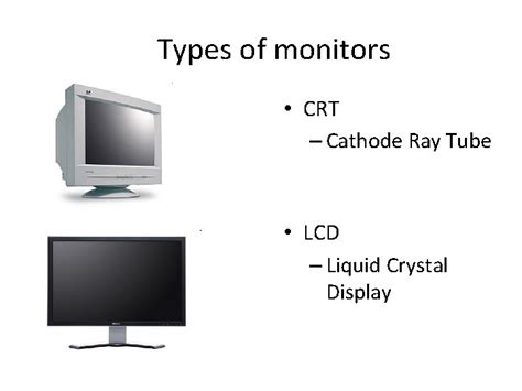 Computer Monitors Contents Types Of Monitor Crt Monitor