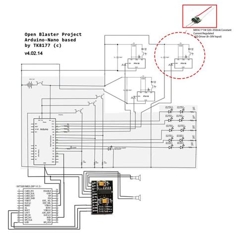 Arduino E11 Blaster Effects Board Diagram