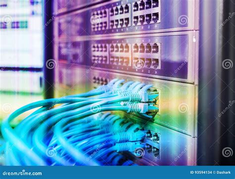 Network Switch And Ethernet Cables Stock Photo Image Of Detail Electronic
