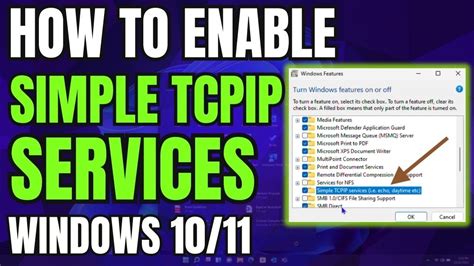 How To Enable Simple Tcpip Services On Windows 1011 Youtube