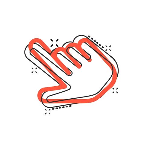 Premium Vector Click Mouse Icon In Comic Style Pointer Vector Cartoon Illustration On White