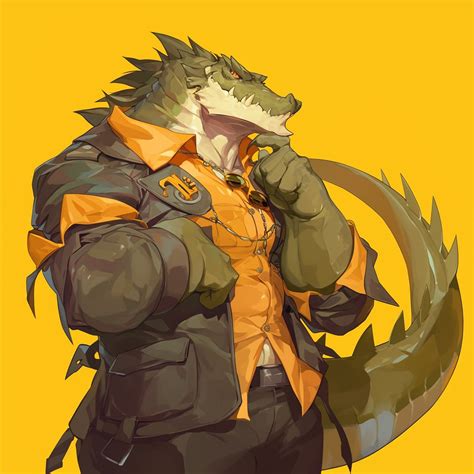 Anthromorphic Crocodile Furry Art Niji 6 Furry Ai
