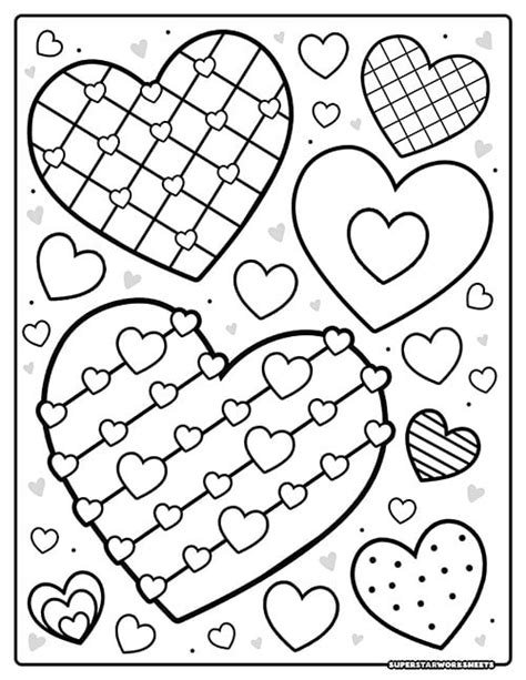 Heart Coloring Pages Free Printables Superstar Worksheets