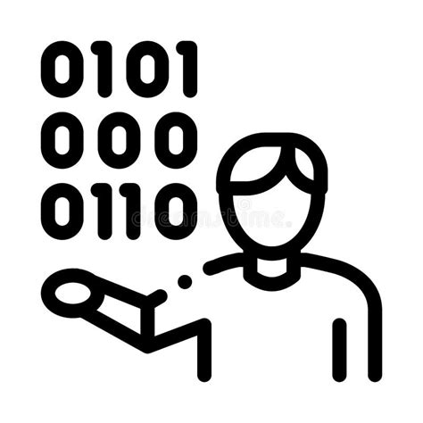 Human Binary Code Icon Vector Outline Illustration Stock Vector Illustration Of Expertise