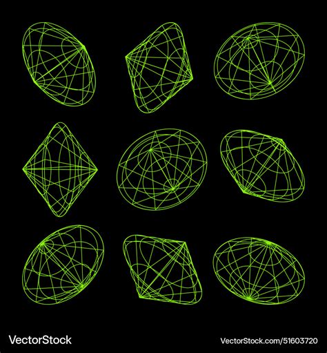 Wireframe Lined Shapes Perspective Mesh D Grid Vector Image