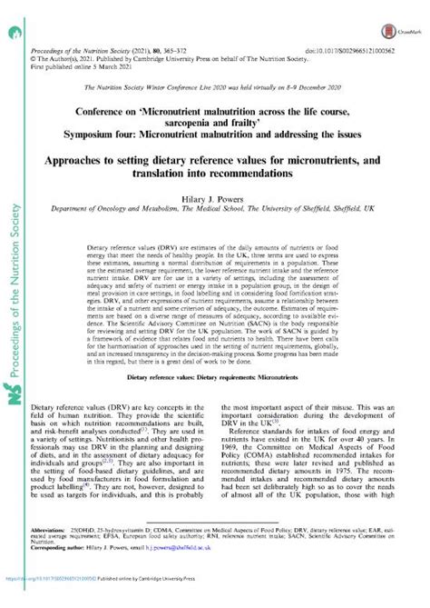 Healthy Nutrition Pdf 143335 Approaches To Setting Dietary Reference