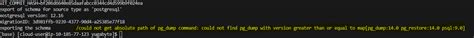 pg dump issue while exporting schema of existing postgres database for