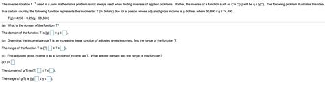 solved 1 the inverse notation f used in a pure mathematics