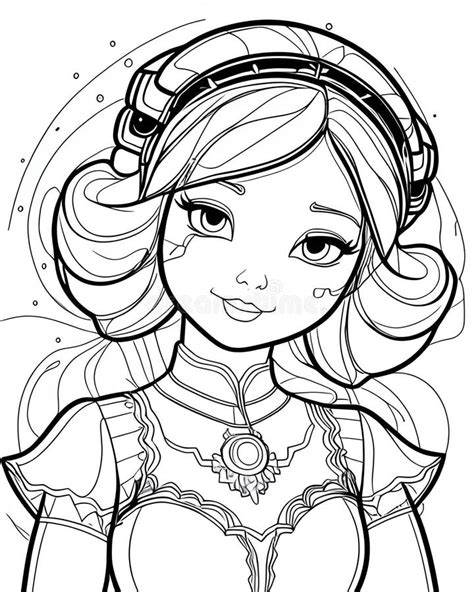 A Drawing Of A Woman With A Headset On Her Head Stock Illustration Illustration Of Black