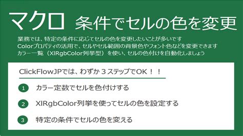 Excel Vba Colorindex プロパティでセルの色を設定