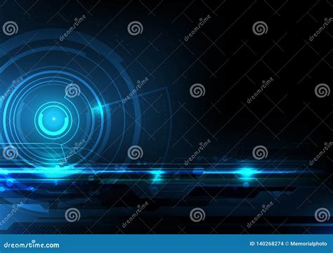 Vector Blue Future Abstract Technology Background Digital Data