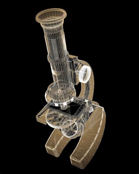 Premium Photo Microscope Body Structure Wire Model On The Background