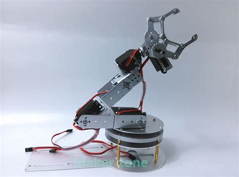 Dof Robot Arm With Rotation Base Alloy Claw Gripper Large Metal Base Pcs High Torque Servo