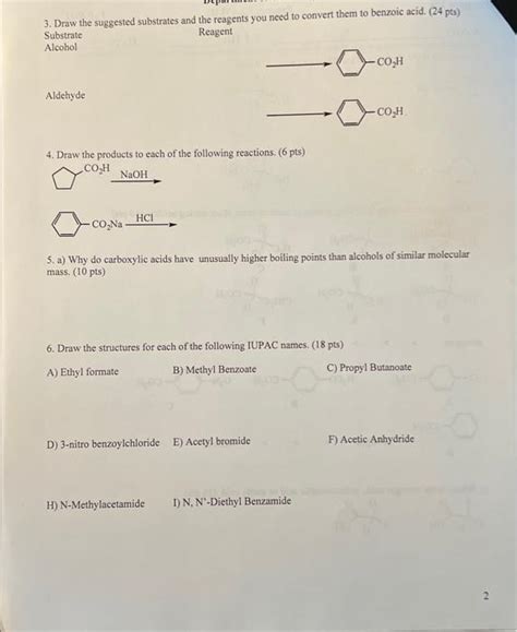 solved 3 draw the suggested substrates and the reagents you