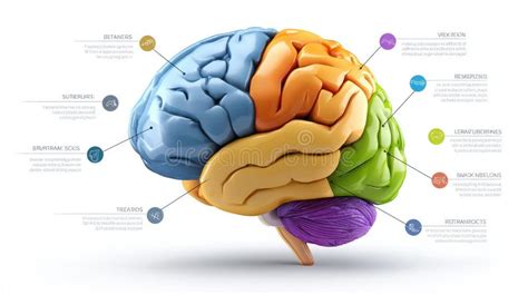 Detailed Anatomical Diagram Of A Human Brain Showing Different Regions