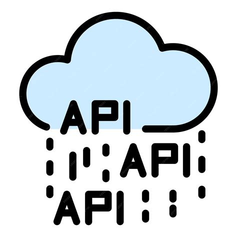 Icono De Nube De Datos Api Contorno Icono De Vector De Nube De Datos